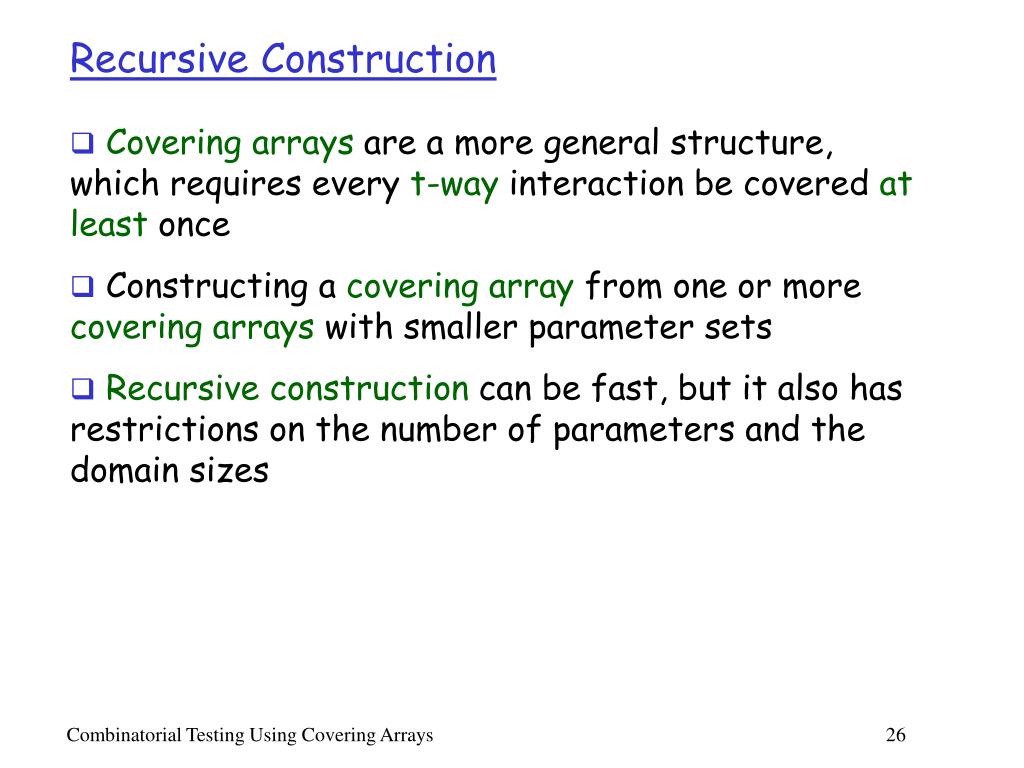 Ppt Combinatorial Testing Using Covering Arrays Going Beyond Pairwise Testing Powerpoint