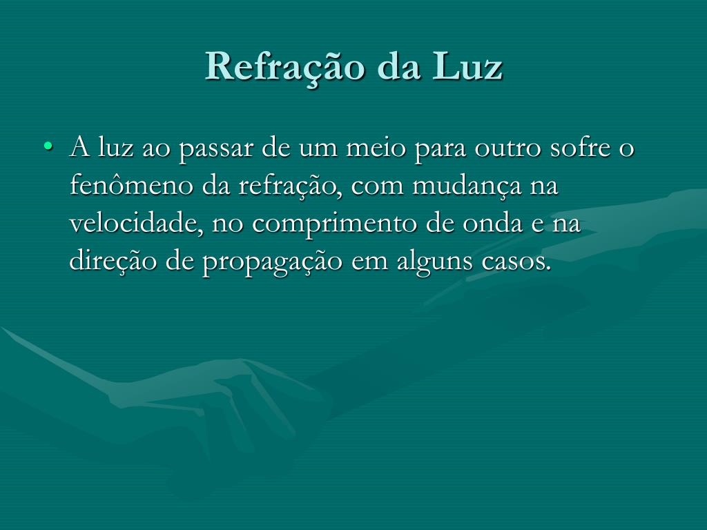 PPT - Índice de Refração e Leis da refração da Luz PowerPoint ...
