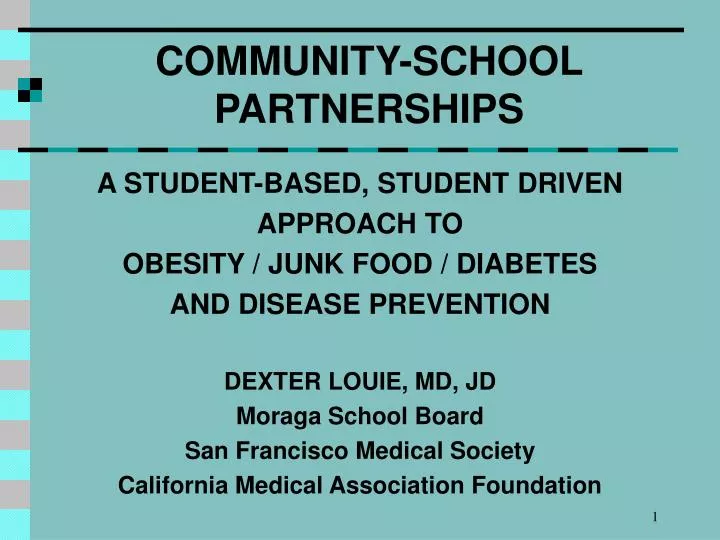 PPT - COMMUNITY-SCHOOL PARTNERSHIPS PowerPoint Presentation, free ...