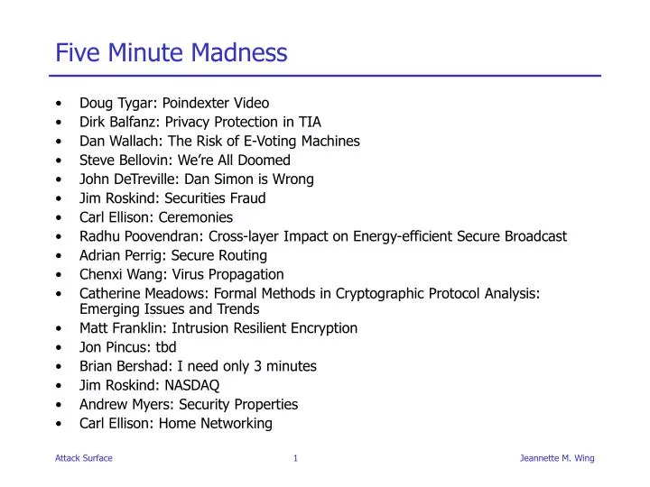 PPT - Five Minute Madness PowerPoint Presentation, free download - ID ...
