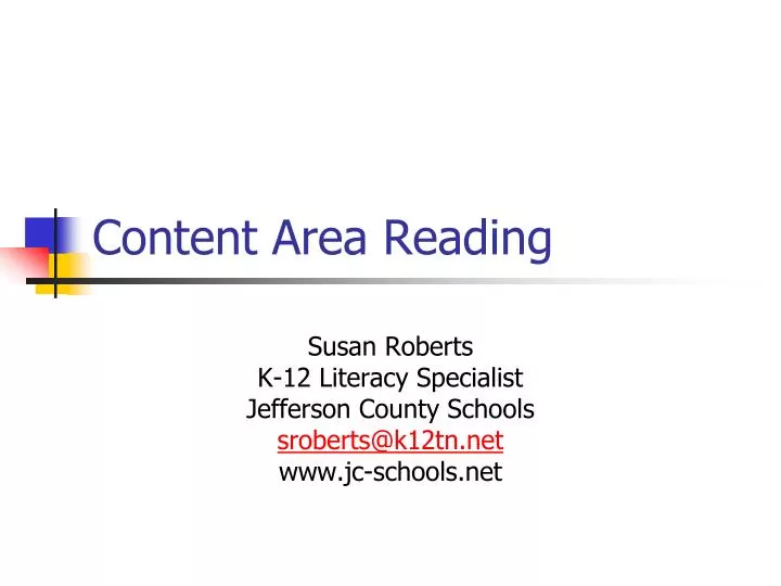 PPT - Content Area Reading PowerPoint Presentation, free download - ID ...