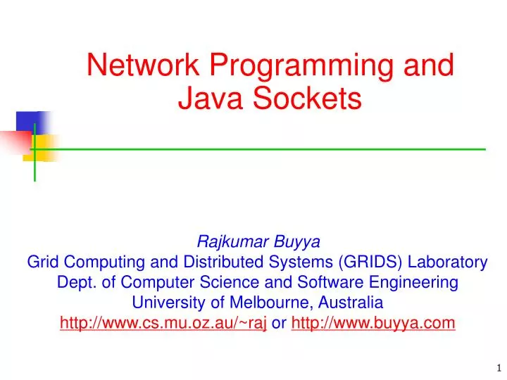 PPT - Network Programming and Java Sockets PowerPoint Presentation ...