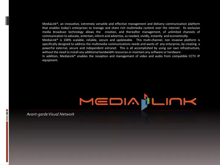 PPT - Medialink PowerPoint Presentation, free download - ID:4325