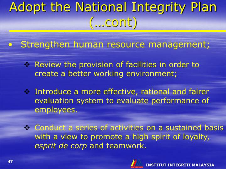 PPT - THE NATIONAL INTEGRITY PLAN OF MALAYSIA PowerPoint Presentation ...