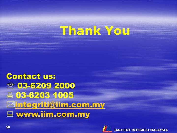 PPT - THE NATIONAL INTEGRITY PLAN OF MALAYSIA PowerPoint Presentation ...