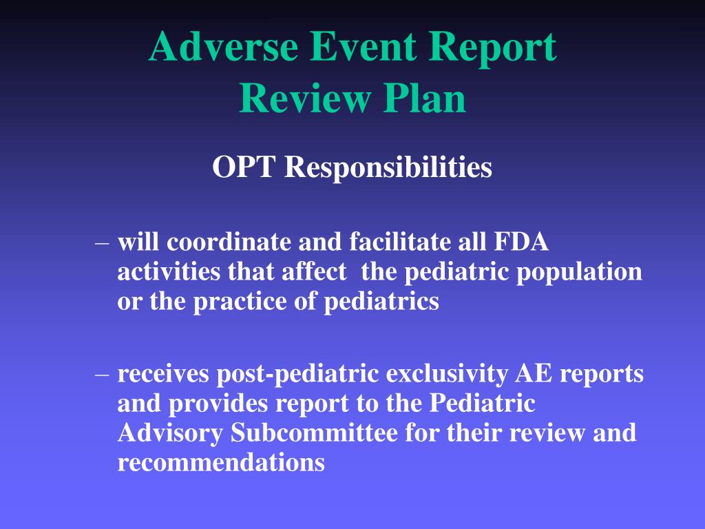 PPT - Adverse Event Tracking as mandated by the Best Pharmaceuticals ...