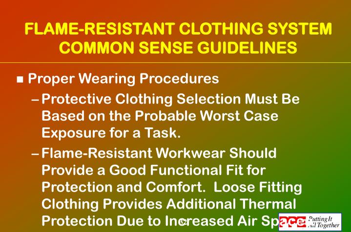 PPT - FLAME RESISTANT CLOTHING FOR PROTECTION AGAINST FLASH FIRE ...