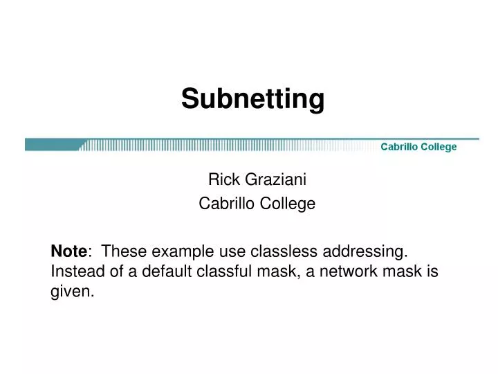 PPT - Subnetting PowerPoint Presentation, free download - ID:433429