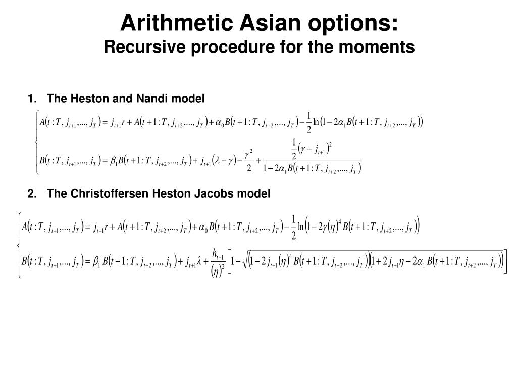 PPT - Pricing Asian Options in Affine Garch models Lorenzo Mercuri Dip ...