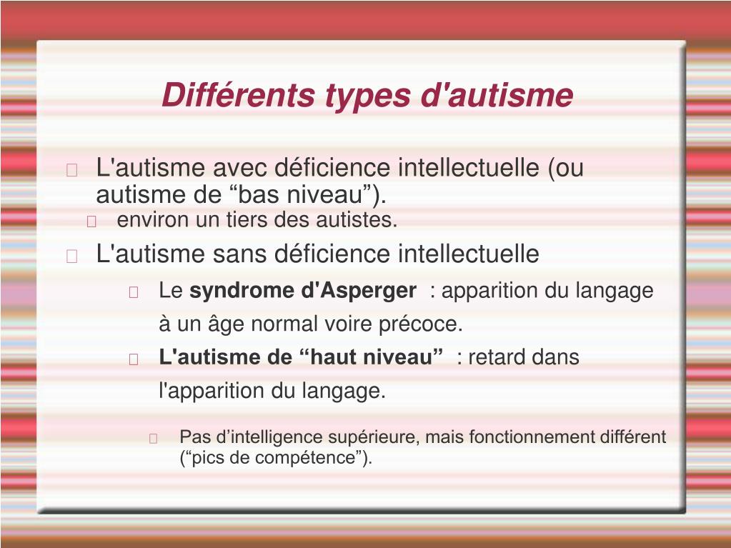 PPT - A quoi reconnaît-on l'autisme ? PowerPoint Presentation, free ...