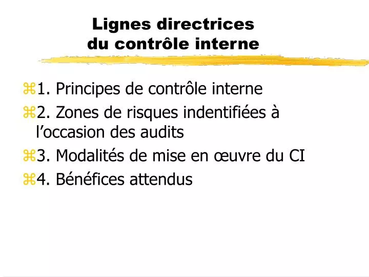 PPT - Lignes directrices du contrôle interne PowerPoint Presentation ...