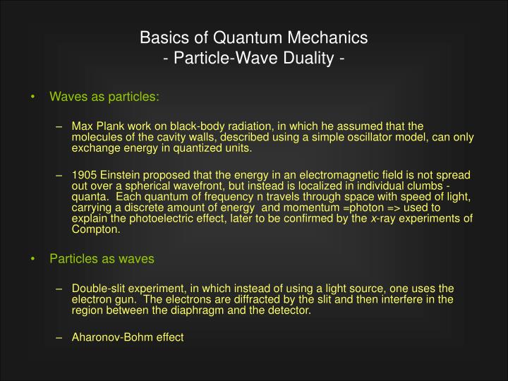 PPT - Basics of Quantum Mechanics PowerPoint Presentation - ID:435989