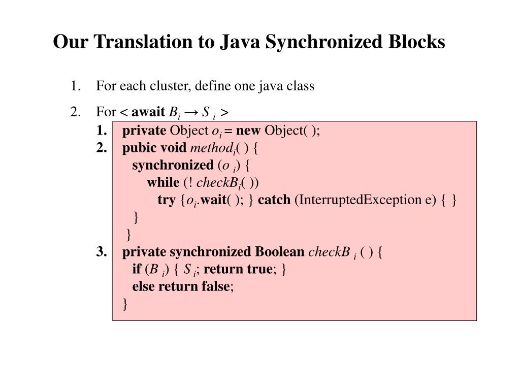 Ppt Automatic Derivation And Verification Of Synchronization Aspects In Object Oriented