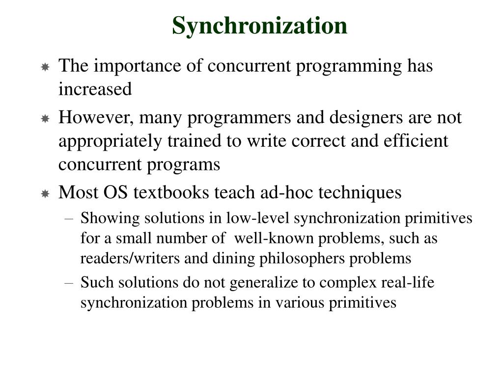 Ppt Automatic Derivation And Verification Of Synchronization Aspects In Object Oriented