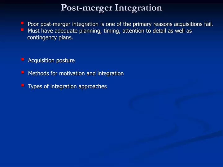 PPT - Post-merger Integration PowerPoint Presentation, free download ...