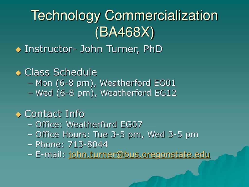 PPT - Technology Commercialization Class (BA468X) PowerPoint ... PPT - Technology Commercialization Class (BA468X) PowerPoint ...