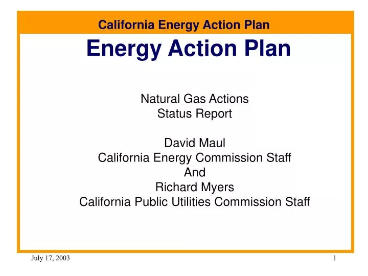 PPT - Energy Action Plan PowerPoint Presentation, free download - ID:437188