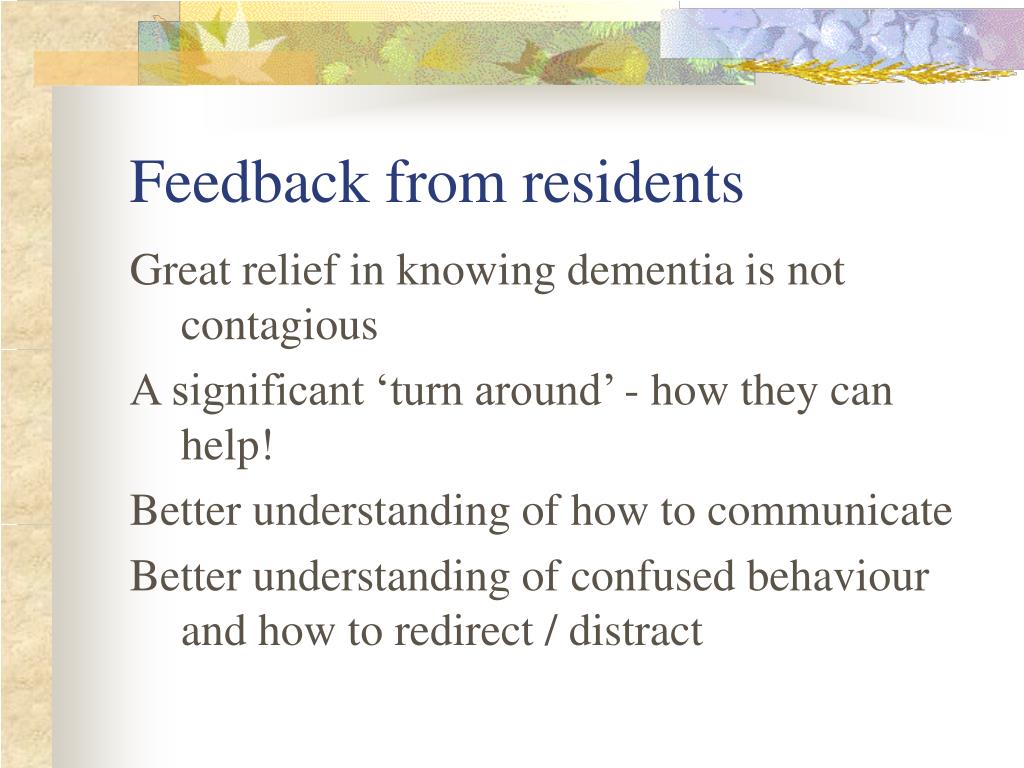 PPT - Do residents with dementia have the right to live their life amid ...
