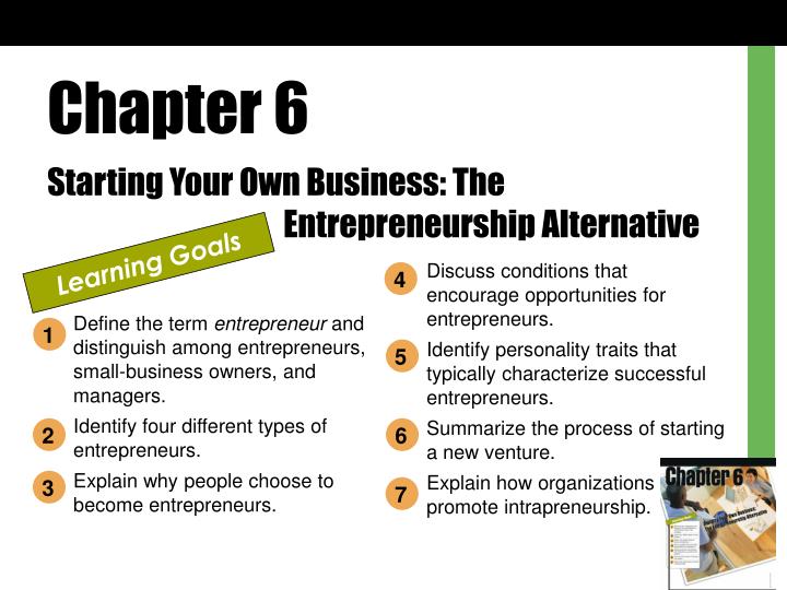 PPT - Chapter 6 Starting Your Own Business: The Entrepreneurship ...