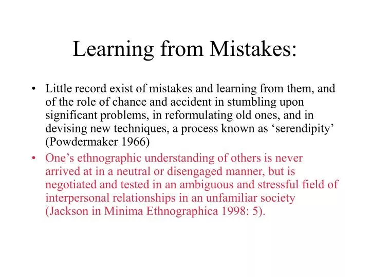 PPT - Learning from Mistakes: PowerPoint Presentation, free download ...