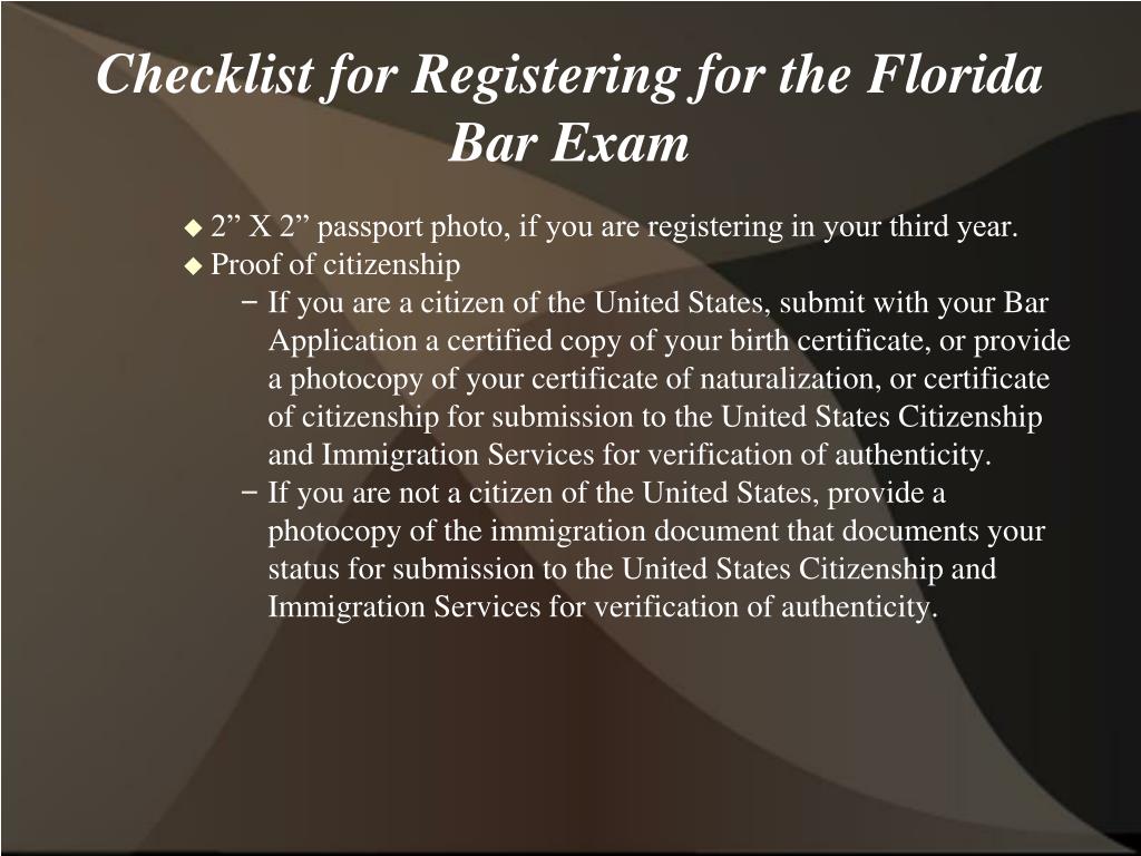 PPT - FLORIDA BAR APPLICATION PowerPoint Presentation, free download ...