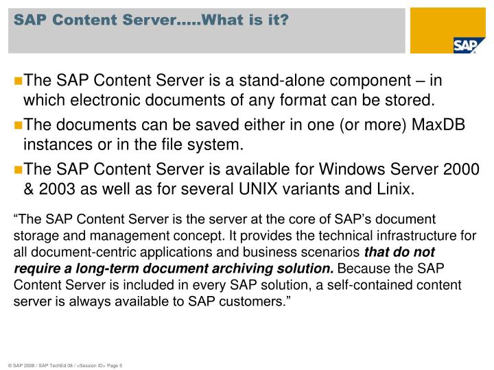 PPT - IM111 Use the SAP Content Server for Your Document Imaging and ...