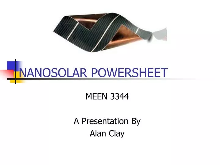 PPT - NANOSOLAR POWERSHEET PowerPoint Presentation, free download - ID ...