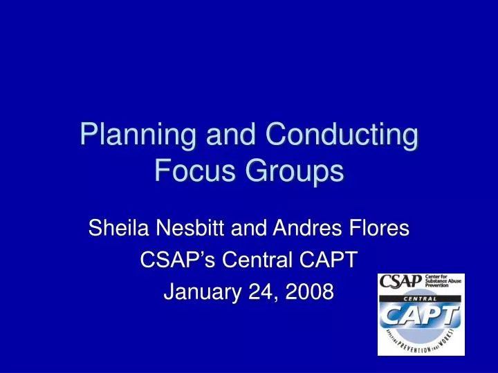 PPT - Planning and Conducting Focus Groups PowerPoint Presentation ...