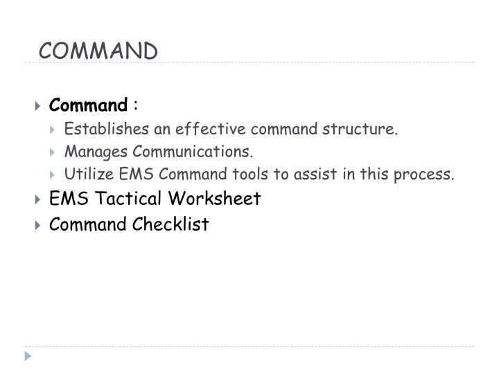 PPT - EMS COMMAND PowerPoint Presentation - ID:442043
