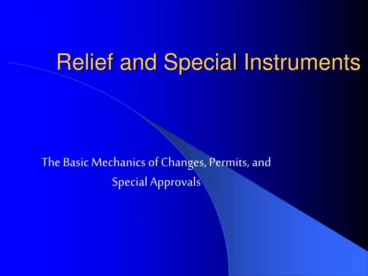 PPT - Relief and Special Instruments PowerPoint Presentation, free ...
