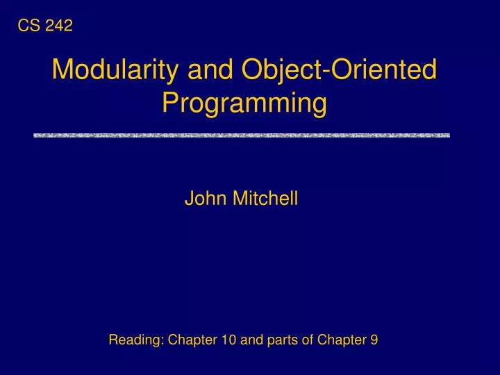 Ppt Modularity And Object Oriented Programming Powerpoint