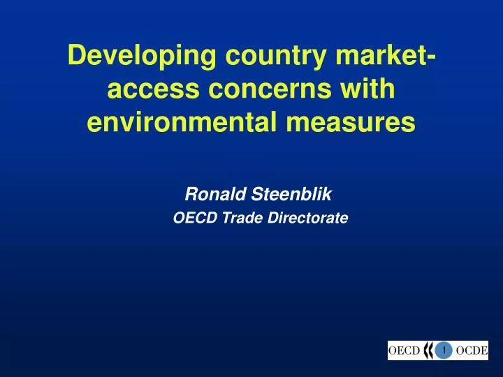 PPT - Developing country market-access concerns with environmental ...