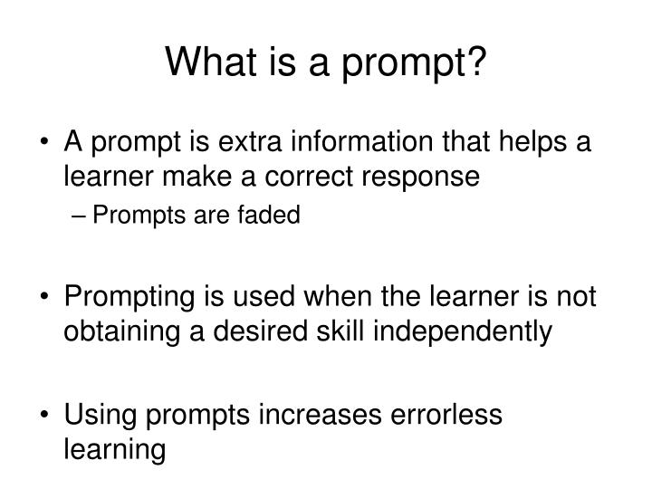 PPT - Prompting PowerPoint Presentation - ID:443239