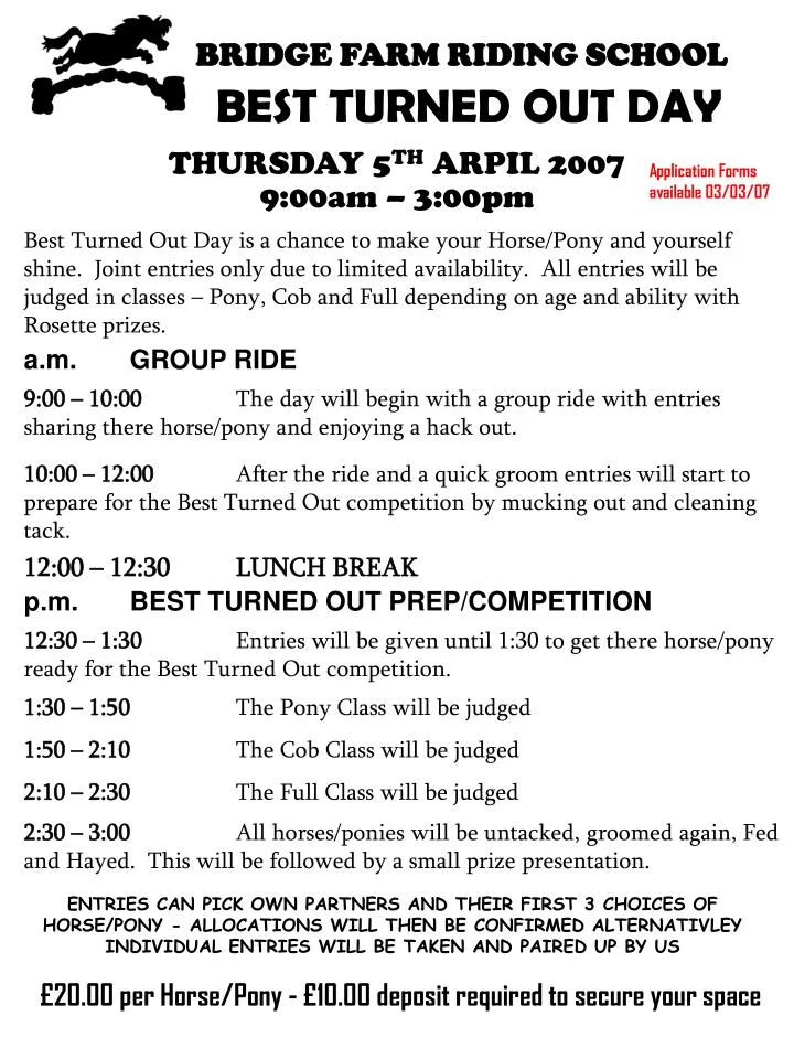 PPT - BRIDGE FARM RIDING SCHOOL PowerPoint Presentation, free download ...