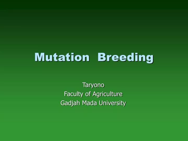 PPT - Mutation Breeding PowerPoint Presentation, free download - ID:444006