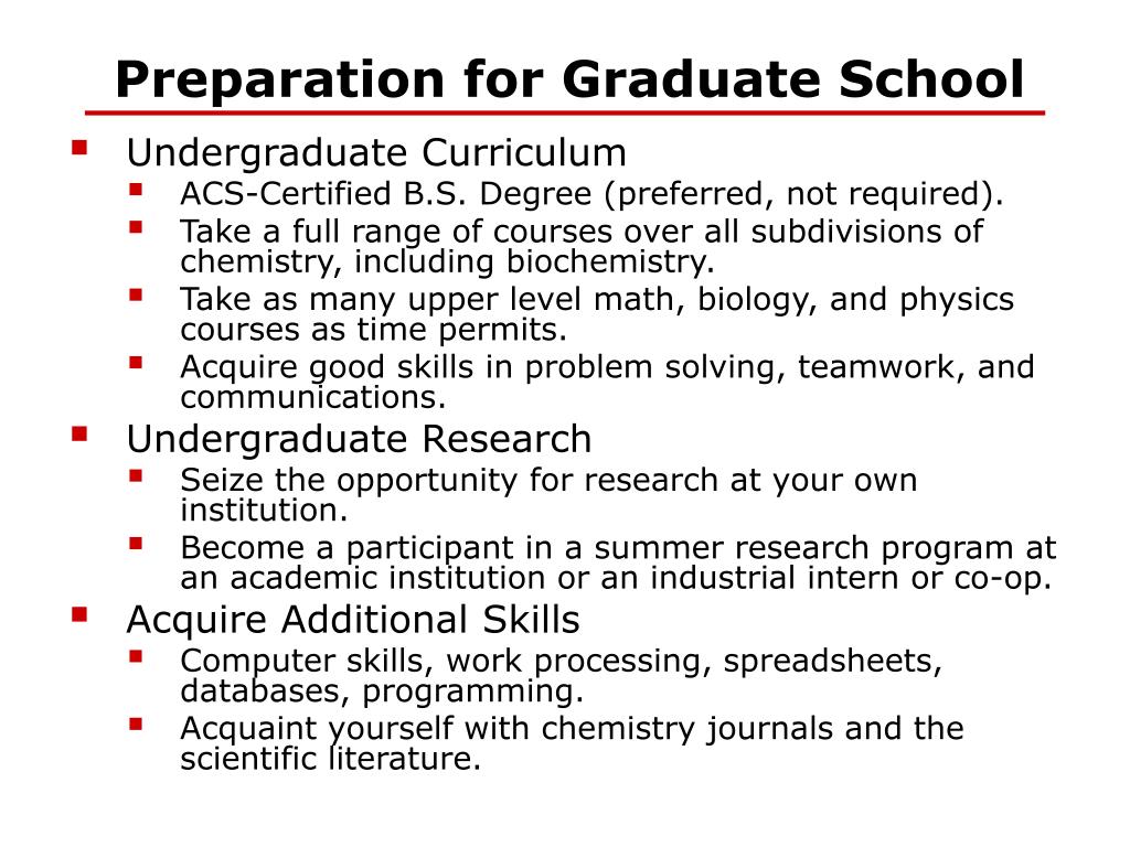 PPT - Planning for Graduate Study in Chemistry & Chemistry Research at ...