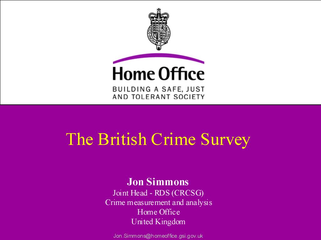 PPT - The British Crime Survey PowerPoint Presentation, free download ...