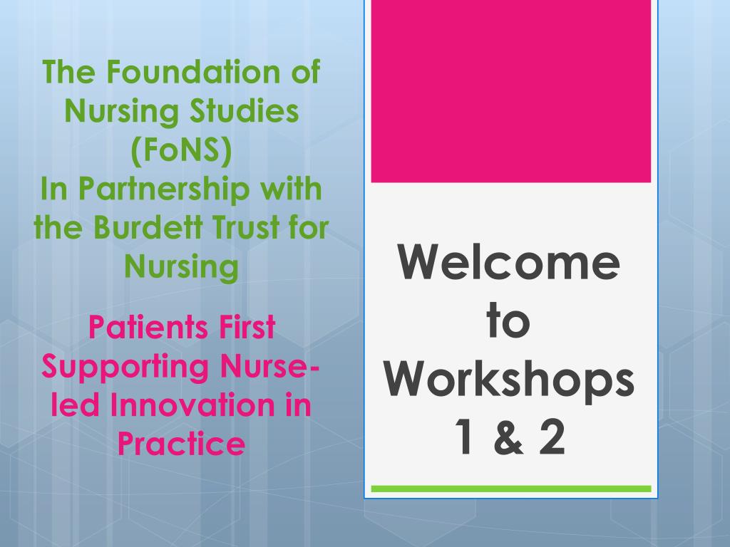 PPT - Welcome to Workshops 1 & 2 PowerPoint Presentation, free download ...