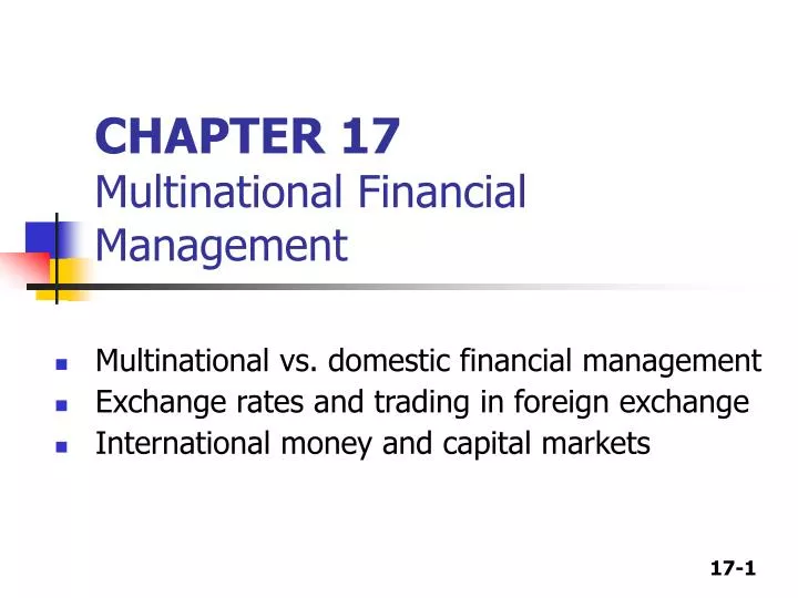 PPT - CHAPTER 17 Multinational Financial Management PowerPoint ...