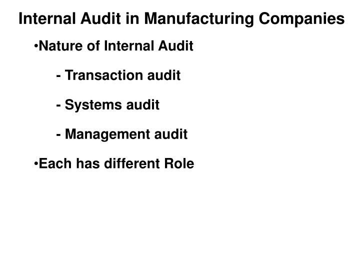 PPT - Internal Audit in Manufacturing Companies PowerPoint Presentation ...