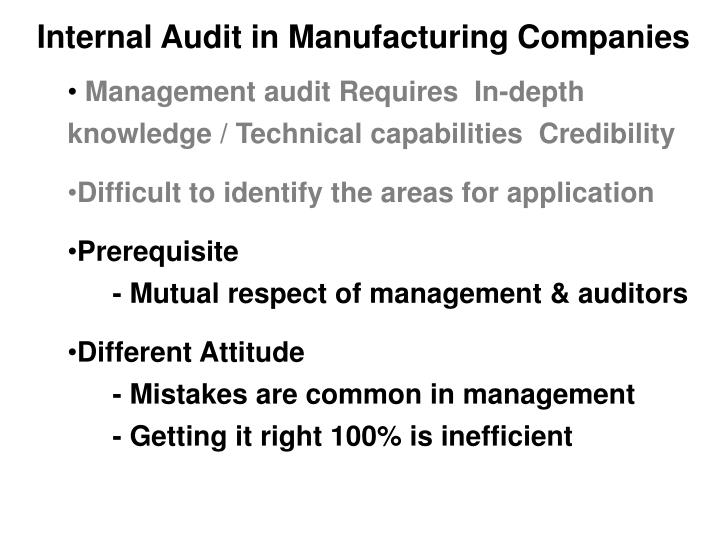 PPT - Internal Audit in Manufacturing Companies PowerPoint Presentation ...