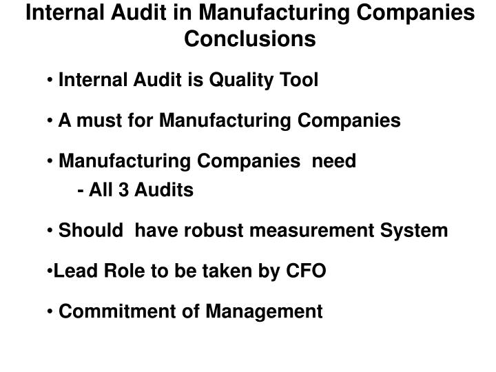 PPT - Internal Audit in Manufacturing Companies PowerPoint Presentation ...