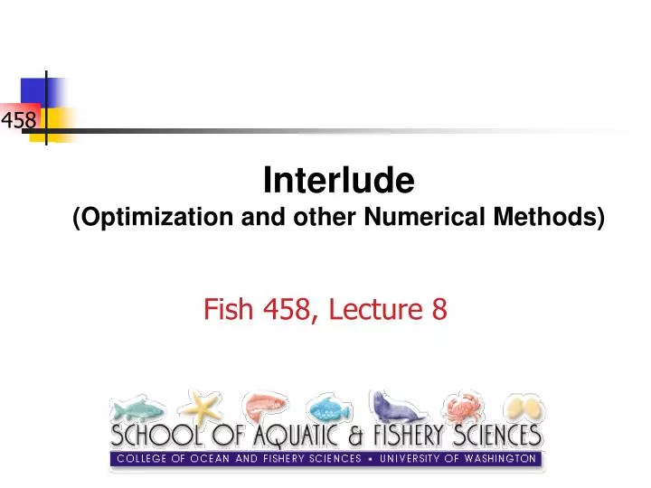 PPT - Interlude (Optimization and other Numerical Methods) PowerPoint Presentation - ID:446279