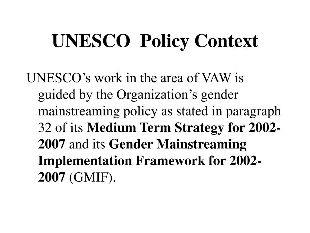 PPT - UNESCO and Violence Against Women (VAW) PowerPoint Presentation ...