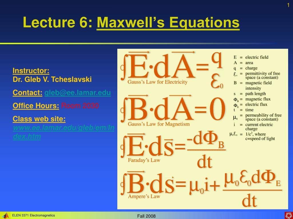 PPT - Lecture 6: Maxwell’s Equations PowerPoint Presentation, free ... PPT - Lecture 6: Maxwell’s Equations PowerPoint Presentation, free ...