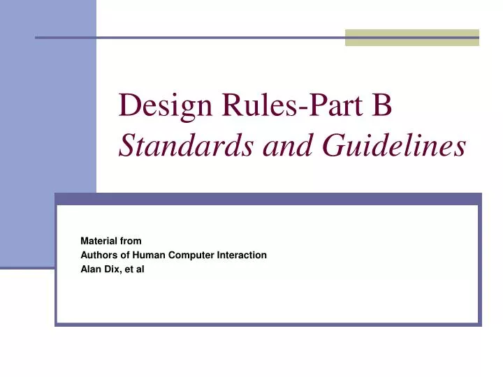 PPT - Design Rules-Part B Standards and Guidelines PowerPoint ...