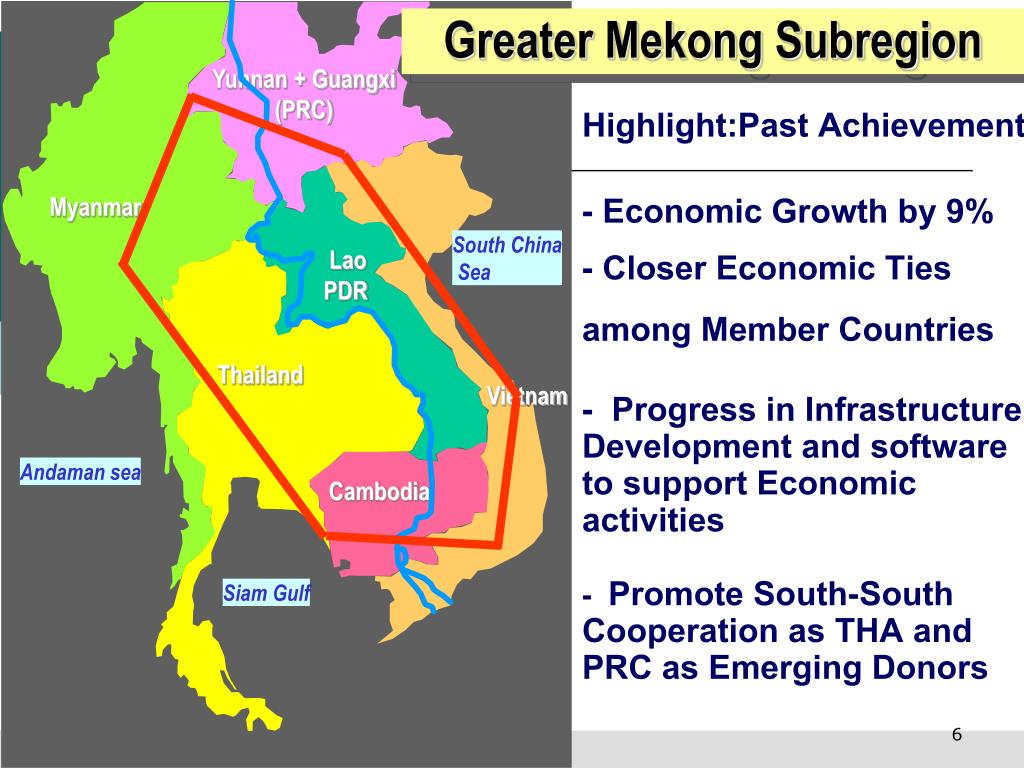 Ppt Overview Economic Cooperation Across The Mekong Sub Region