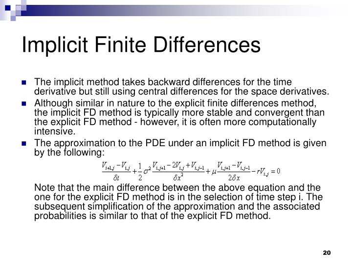 Lecture 5 Explicit And Implicit Finite Difference Lecture 5 Explicit And Implicit Finite Difference