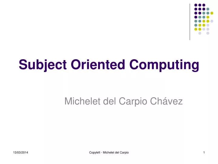 PPT - Subject Oriented Computing PowerPoint Presentation, free download ...