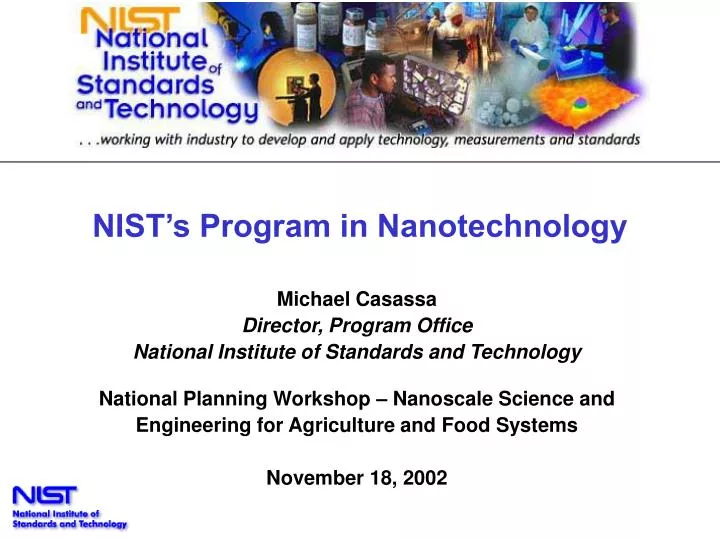 PPT - NIST’s Program in Nanotechnology PowerPoint Presentation, free ...